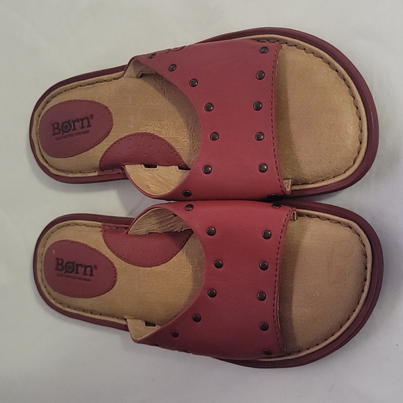 Born | Shoes | Born Red W Rivets Slide On Sandals | Poshmark